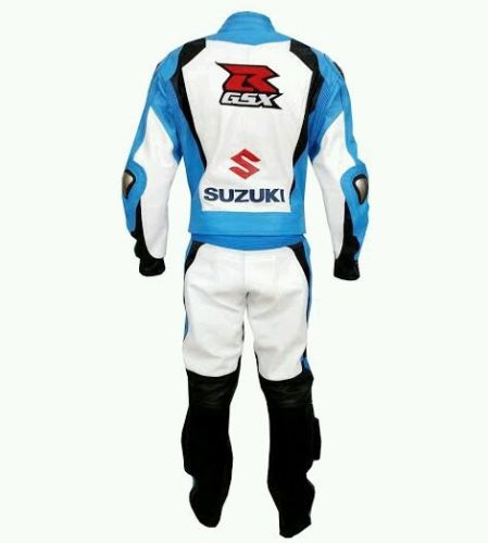 SUZUKI BLUE MOTORCYCLE LEATHER RACE SUIT – speedystar