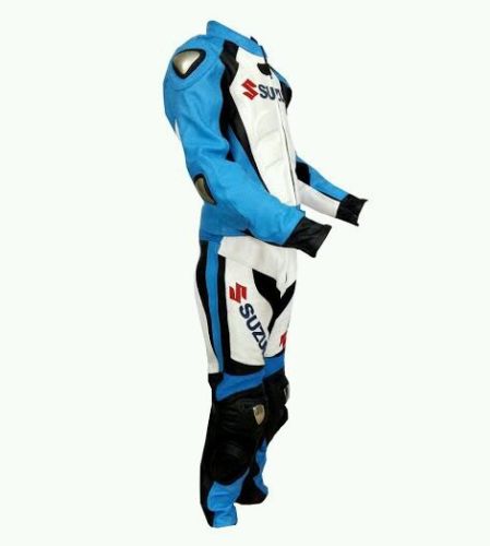 SUZUKI BLUE MOTORCYCLE LEATHER RACE SUIT – speedystar